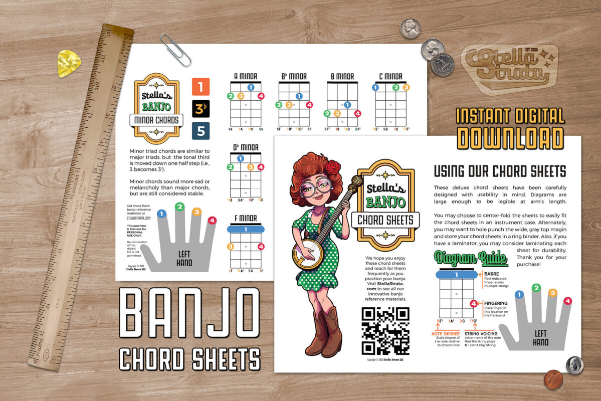 Chord Sheets for Banjo (Printable) - Stella Strata LLC