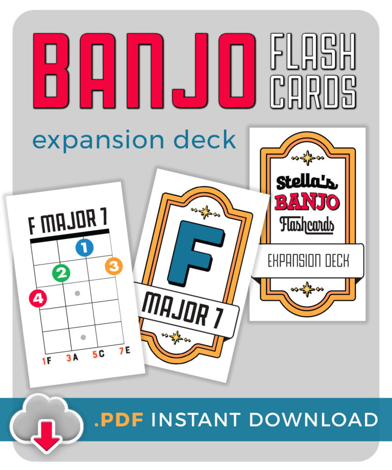Banjo Chord Flash Cards – Expansion Deck (Printable) - Stella Strata LLC