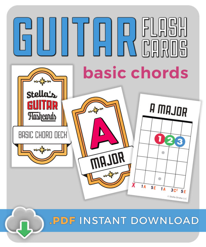Guitar Chord Flash Cards – Expansion Deck (Printable) - Stella Strata LLC