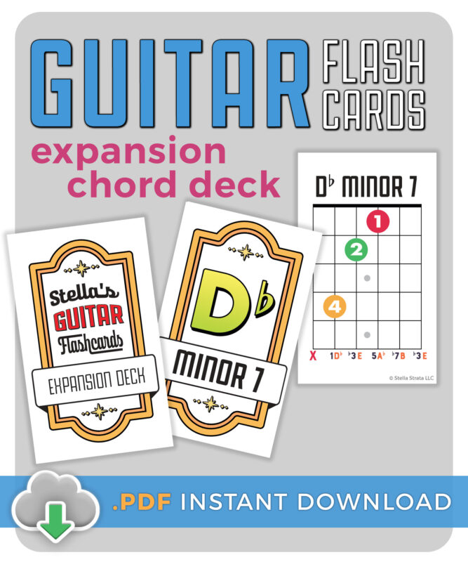 Guitar Chord Flash Cards – Expansion Deck (Printable) - Stella Strata LLC