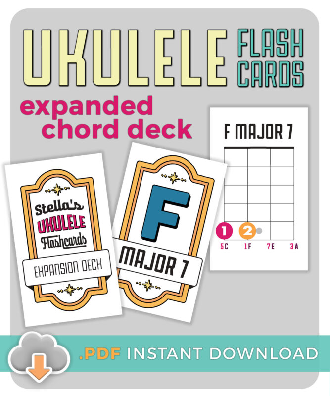 Ukulele Chord Flash Cards – Expansion Deck (Printable) - Stella Strata LLC